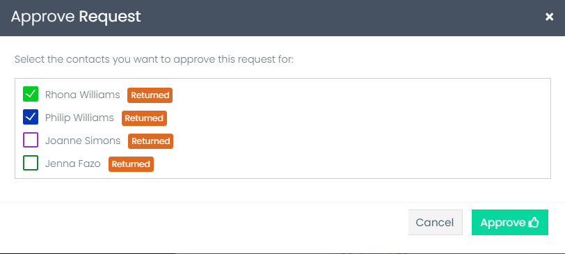 Approving or Rejecting Request Documents